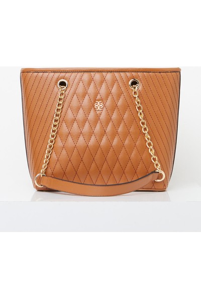 SETRMS Taba Baklava Desenli Zincirli Çanta 0034212 SETRMS Taba Baklava Desenli Zincirli Çanta 0034212