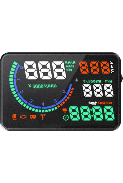 Gahome 5.5 İnç Obdⅱ Ön Cam Hud Ekranlı Baş Üstü Ekran Rpm (Yurt Dışından)
