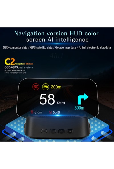 Gahome Araba Hud Ekranı, Obd + Gps Baş Üstü Ekranı Yüksek (Yurt Dışından) Gahome Araba Hud Ekranı, Obd + Gps Baş Üstü Ekranı Yüksek (Yurt Dışından)