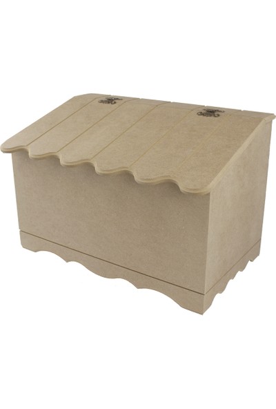 Bayrampaşa Hobi Ham Ahşap Ev Tipi Kapaklı Ekmeklik Düz