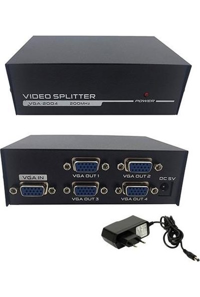 Us Technology VGA Splitter 4 Port VGA Çoğaltıcı 200MHZ Kablo Adaptörü Dahil Us Technology VGA Splitter 4 Port VGA Çoğaltıcı 200MHZ Kablo Adaptörü Dahil