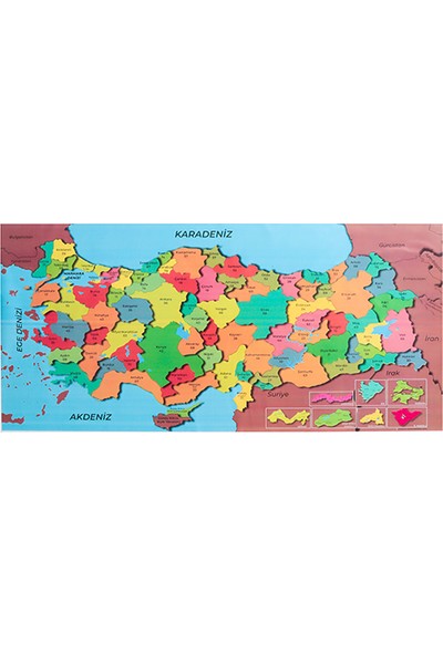 Evbuya Renkli Türkiye Haritası - Yapışkansız Tutunan Sihirli Kağıt Tahta Evbuya Renkli Türkiye Haritası - Yapışkansız Tutunan Sihirli Kağıt Tahta