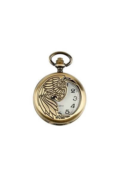Hediyesahibi Retro Zümrüdü Anka Kuşu Tasarımlı Quartz Köstekli Kolye Saat Hediyesahibi Retro Zümrüdü Anka Kuşu Tasarımlı Quartz Köstekli Kolye Saat
