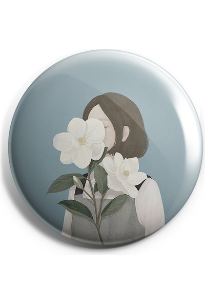 Hasbihal Çiçek ve Kız Iğneli Çanta Rozeti