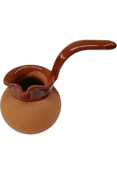 HERŞEYTOPRAKTAN Toprak Cezve Kahverengi (El Yapımı)