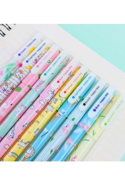 Filli Kutum Gökkuşağı 10'lu Kalem Seti Unicorn Flamingo Ananas Yaprak Kaktüs