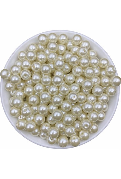 Hedef Bijuteri 50 gr 10MM Krem Cam Inci Boncuk ,takı Yapım Boncuğu (50GR,~40 Adet ) Hedef Bijuteri 50 gr 10MM Krem Cam Inci Boncuk ,takı Yapım Boncuğu (50GR,~40 Adet )