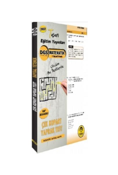 Tasarı Yayınları Tasarı 2022 Dgs Matematik Yaprak Test Tasarı Yayınları