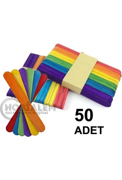 Hobialem 50 Adet, Renkli Dil Çubuğu, Geniş Doktor Çubuğu, Dondurma Çubuğu, Abeslang Hobialem 50 Adet, Renkli Dil Çubuğu, Geniş Doktor Çubuğu, Dondurma Çubuğu, Abeslang