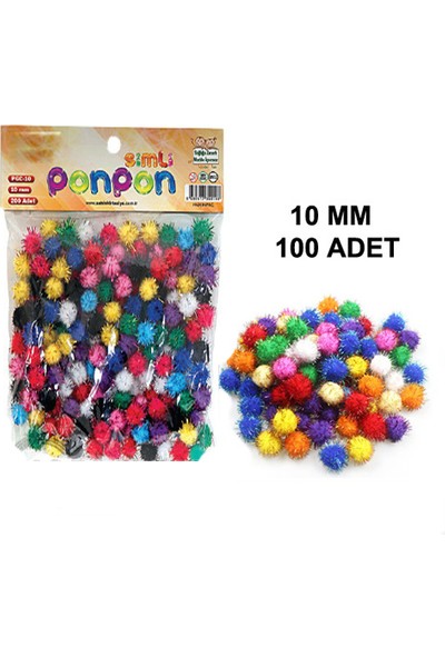 Hobialem 100 Adet, Simli Ponpon, 10 Mm, Renkli Peluş Ponpon, Minik Ponpon Hobialem 100 Adet, Simli Ponpon, 10 Mm, Renkli Peluş Ponpon, Minik Ponpon