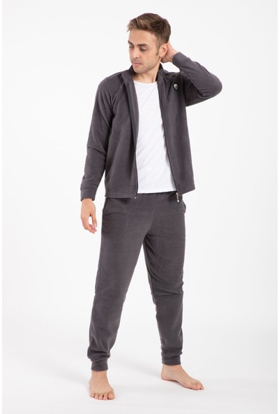 Pemilo Erkek 6130-3 Ön Fermuarlı Manşetli Polar Takım Füme Pemilo Erkek 6130-3 Ön Fermuarlı Manşetli Polar Takım Füme