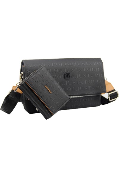 Just Polo Kadın Ayarlanabilir Uzun Askılı Omuz Çantası ve Cüzdan Kombin PBU4020-1002