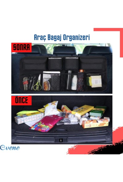 Araç Bagaj Içi Düzenleyici Organizer Bagaj Toparlayıcı Cırt Cırtlı Model