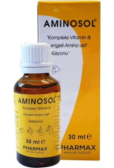 Pharmax Aminosol Kedi, Köpek Kuş ve At Vitamini 30 ml Pharmax Aminosol Kedi, Köpek Kuş ve At Vitamini 30 ml