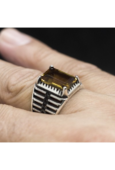 Taja925 Erkek 925 Ayar Zultanite Taşlı Gümüş Yüzük