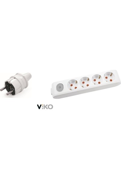 Viko Düz Erkek Fiş ve Viko Klemensli 4lü Kablosuz Anahtarlı Grup Priz Çocuk Korumalı Askı Aparatlı Birarada Viko Düz Erkek Fiş ve Viko Klemensli 4lü Kablosuz Anahtarlı Grup Priz Çocuk Korumalı Askı Aparatlı Birarada