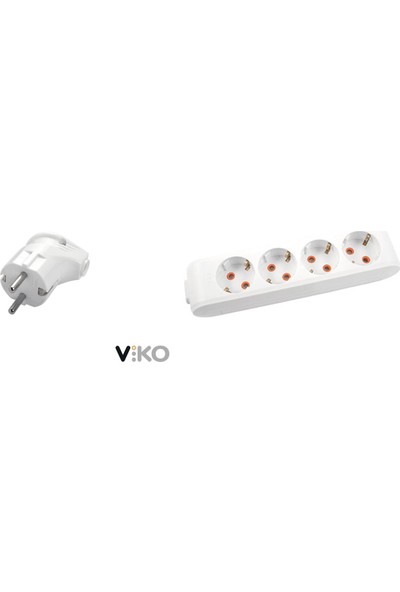 Viko Monoblok Erkek Fiş ve Viko Klemensli 4lü Kablosuz Grup Priz Çocuk Korumalı Askı Aparatlı Birarada Viko Monoblok Erkek Fiş ve Viko Klemensli 4lü Kablosuz Grup Priz Çocuk Korumalı Askı Aparatlı Birarada