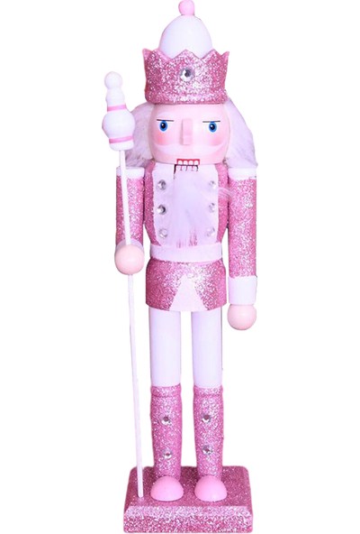 Strade Store 30 cm Ahşap Fındıkkıran Kral Süsler Noel Dekorasyon Kukla Pembe (Yurt Dışından) Strade Store 30 cm Ahşap Fındıkkıran Kral Süsler Noel Dekorasyon Kukla Pembe (Yurt Dışından)