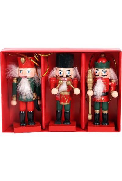Strade Store 3-Pack 10 cm Mini Ahşap Fındıkkıran Asker Süsler Kiti Noel Asılı Dekor (Yurt Dışından) Strade Store 3-Pack 10 cm Mini Ahşap Fındıkkıran Asker Süsler Kiti Noel Asılı Dekor (Yurt Dışından)
