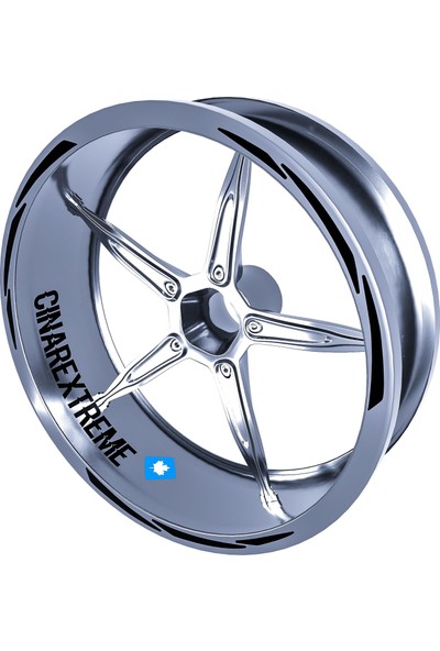 Çınar Extreme 3 Parça Tasarımlı Jet Siyah Jant Şeridi Sticker Çınar Extreme