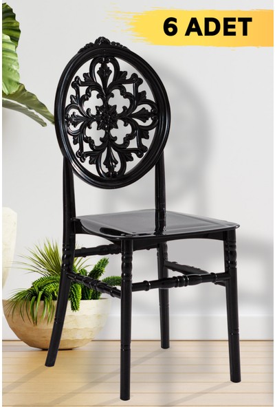 Sandalie 6 Adet Venüs Siyah Sandalye