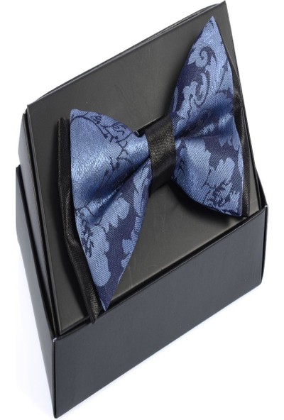 Ala Aksesuar Ala Şal Desenli Mavi Papyon