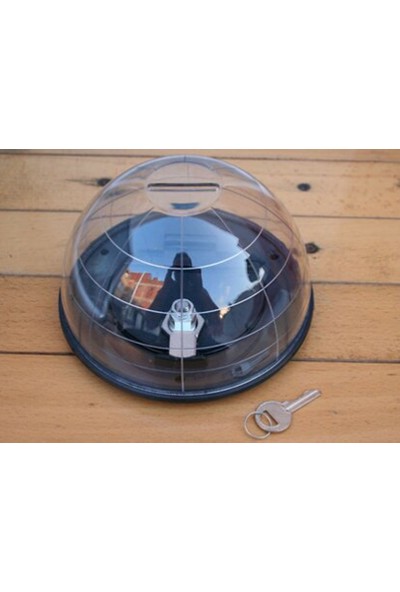 Sert Kırtasiye Kumbara Şeffaf Yarım Dünya Kırılmaz Kilitli