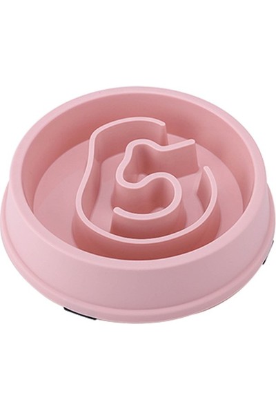 Pawin Labirent Yavaş Mama Yeme Kabı Pembe 18.5 cm