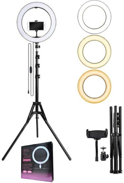 Ateş Shopping LED Işıklı Ring Light Tripod Adaptörlü Selfie Makyaj Işığı Ateş Shopping LED Işıklı Ring Light Tripod Adaptörlü Selfie Makyaj Işığı