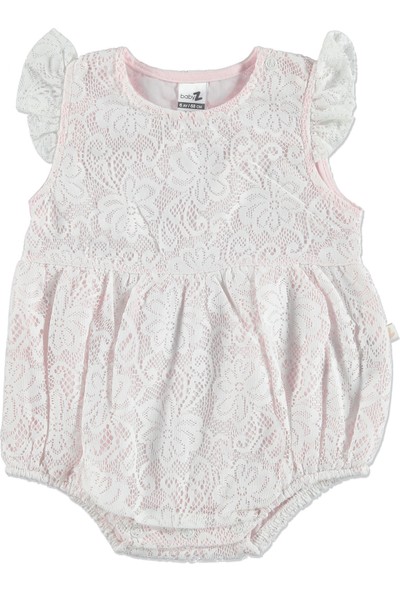 Babyz Yaz Kız Bebek Dantel Kaplama Dokuma Kısa Kol Lastikli Bisiklet Yaka Body