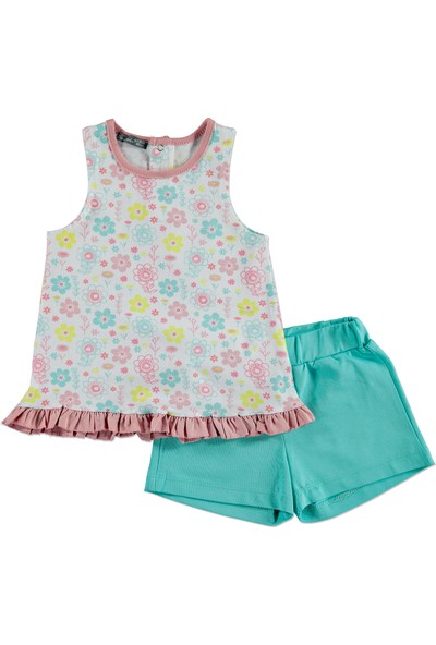 Bambaki Yaz Kız Bebek Tavşan Süprem Bluz-Şort