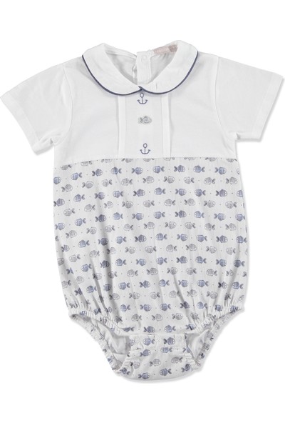 Cassiope Yaz Erkek Bebek Mini Fish Pamuklu Kısa Kol Lastikli Tek Body