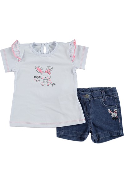 Overdo Bebek Tavşan Baskılı Nakışlı Şortlu Takım Tshirt-Şort Overdo Bebek Tavşan Baskılı Nakışlı Şortlu Takım Tshirt-Şort