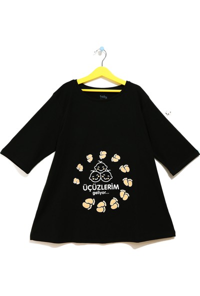 Baby Mom Hamile Üçüz Baskılı Tshirt Hamile Kısa Kol Tshirt