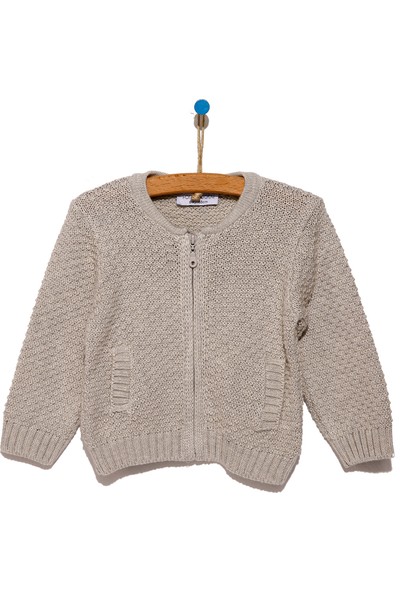 For My Baby Çizgili Kadife Triko Hırka