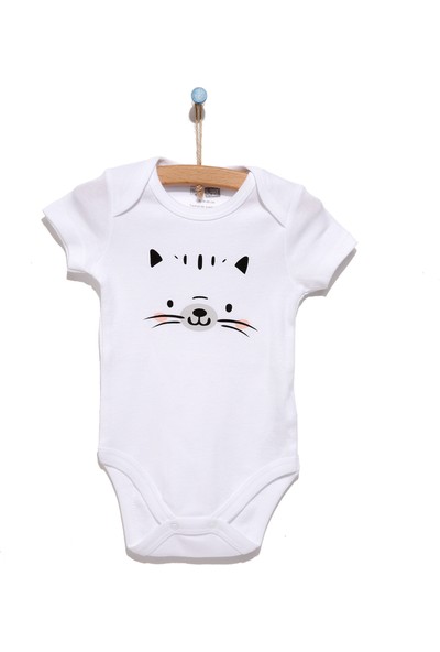 Hello Baby Sevimli Hayvan Suratlı Kısa Kol Body