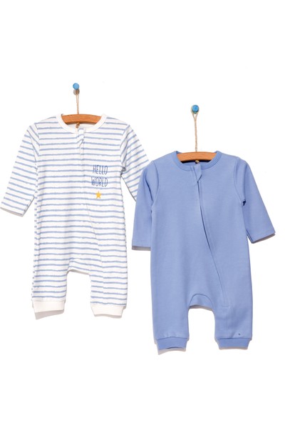 Hello Baby Basic Erkek Bebek 2li Patiksiz Tulum