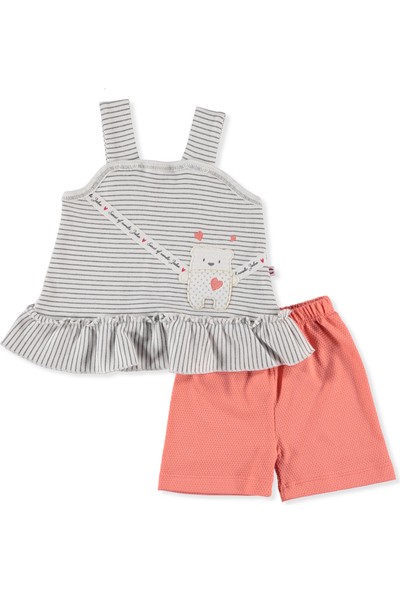 Carmin Baby Kalpli Ayıcık Bluz-Şort Carmin Baby Kalpli Ayıcık Bluz-Şort