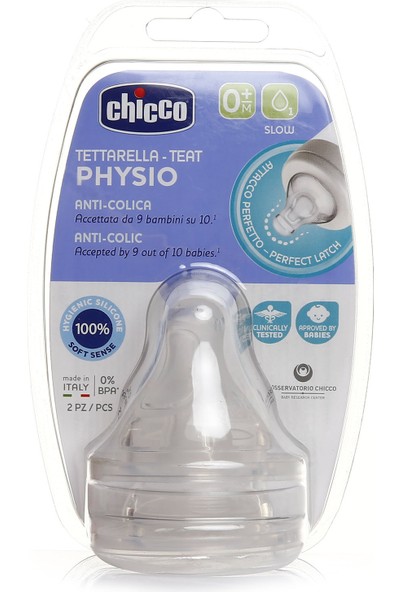 Chicco Yeni Wellbeing Biberon Emziği 0 Ay+ Yavaş Akış 2'li Chicco Yeni Wellbeing Biberon Emziği 0 Ay+ Yavaş Akış 2'li