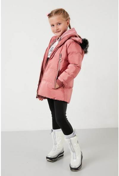 Lela Tüylü Kapüşonlu Cepli Şişme Mont Kız Çocuk Mont 5766038 Lela Tüylü Kapüşonlu Cepli Şişme Mont Kız Çocuk Mont 5766038