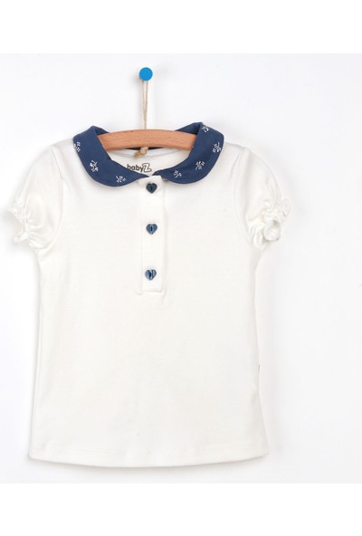 Babyz Çiçekli Bebe Yaka Düğmeli Tshirt