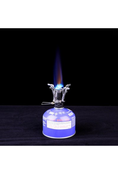 Tcherchi Açık Piknik Bütan Gaz Brülörü Taşınabilir Kamp Mini Çelik Soba Başlığı Siyah (Yurt Dışından)