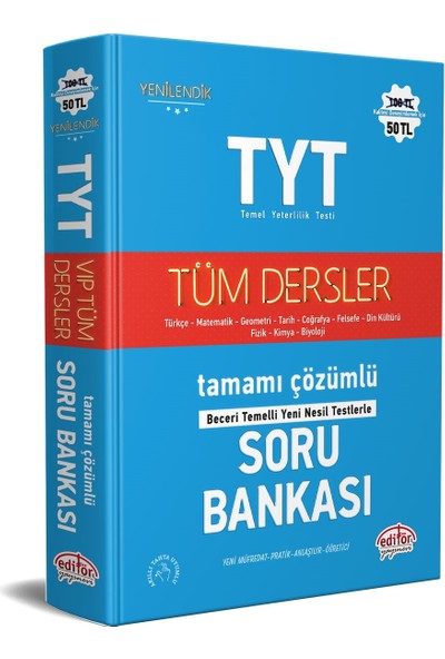 Editör Yayınları TYT Tüm Dersler Tamamı Çözümlü Soru Bankası
