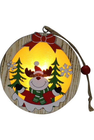 Gahome Noel Süslemeleri Noel Ağacı Ahşap Parlayan Asılı Dekorasyon 6 (Yurt Dışından)