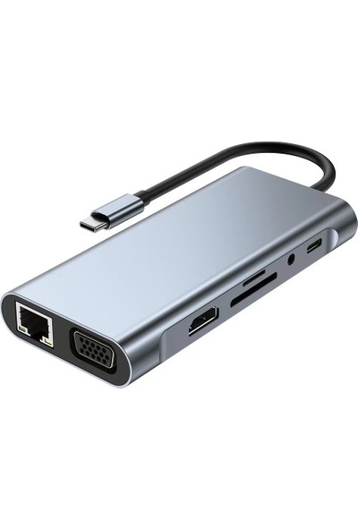 Wowlett Macbook Pro Air Uyumlu Type-C™ To 4K HDMI Tv Projeksiyon Ultra Hd 1080P Type-C 4 * USB 3.0 RJ45 Gigabit Ethernet Lan 2* Sd 11IN1 Çevirici Hub Adaptör Wowlett Macbook Pro Air Uyumlu Type-C™ To 4K HDMI Tv Projeksiyon Ultra Hd 1080P Type-C 4 * USB 3.0 RJ45 Gigabit Ethernet Lan 2* Sd 11IN1 Çevirici Hub Adaptör