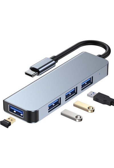 Wowlett Macbook Pro Air Uyumlu Type-C™ To 1xusb 3.0 3xusb 2.0 Girişli 4ın1 Çevirici Hub Adaptör Wowlett Macbook Pro Air Uyumlu Type-C™ To 1xusb 3.0 3xusb 2.0 Girişli 4ın1 Çevirici Hub Adaptör