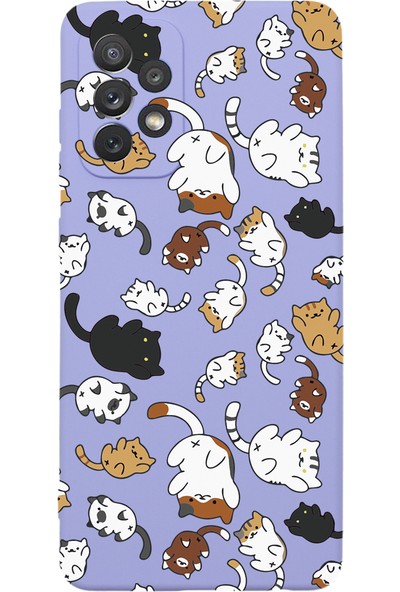 Shop To Case Samsung Galaxy A72 Lansman Kedicikler Desenli Telefon Kılıfı Lila Shop To Case Samsung Galaxy A72 Lansman Kedicikler Desenli Telefon Kılıfı Lila