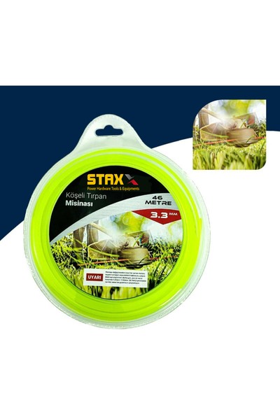 Staxx Power 3 Adet 3.3 mm 6 Köşeli Misina 46 Metre Altıgen Tırpan Misinası Multi Kesimli Staxx Power 3 Adet 3.3 mm 6 Köşeli Misina 46 Metre Altıgen Tırpan Misinası Multi Kesimli