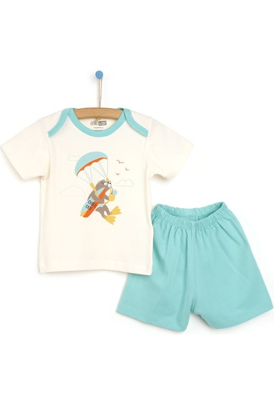 Hello Baby Basic Erkek Bebek Baharlık Kısa Kollu Pijama Takımı Hello Baby Basic Erkek Bebek Baharlık Kısa Kollu Pijama Takımı