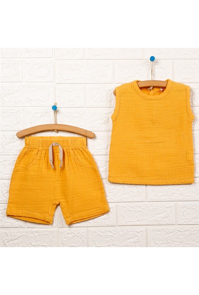 Hello Baby Basic Müslin Atlet Tshirt-Şort 2li Takım Hello Baby Basic Müslin Atlet Tshirt-Şort 2li Takım